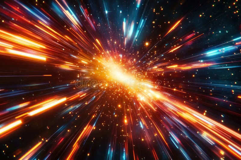 Futuristic Colorful Galactic Explosion in Space with Vibrant Light ...