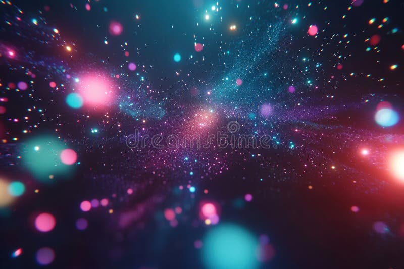 Futuristic Colorful Galactic Scene with Glowing Stars and Cosmic Dust ...
