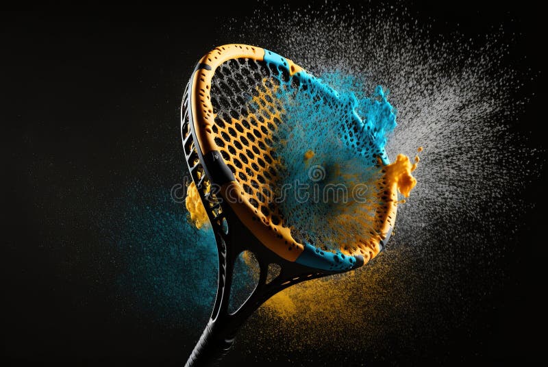 Futuristic and Colorful Tennis Racket Concept Ai Generated Stock ...
