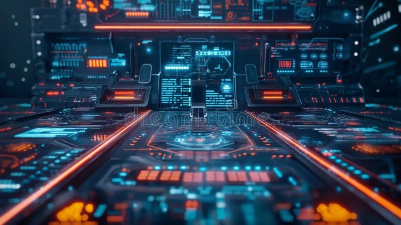 Futuristic Command Center Interface Stock Photo - Image of technology ...