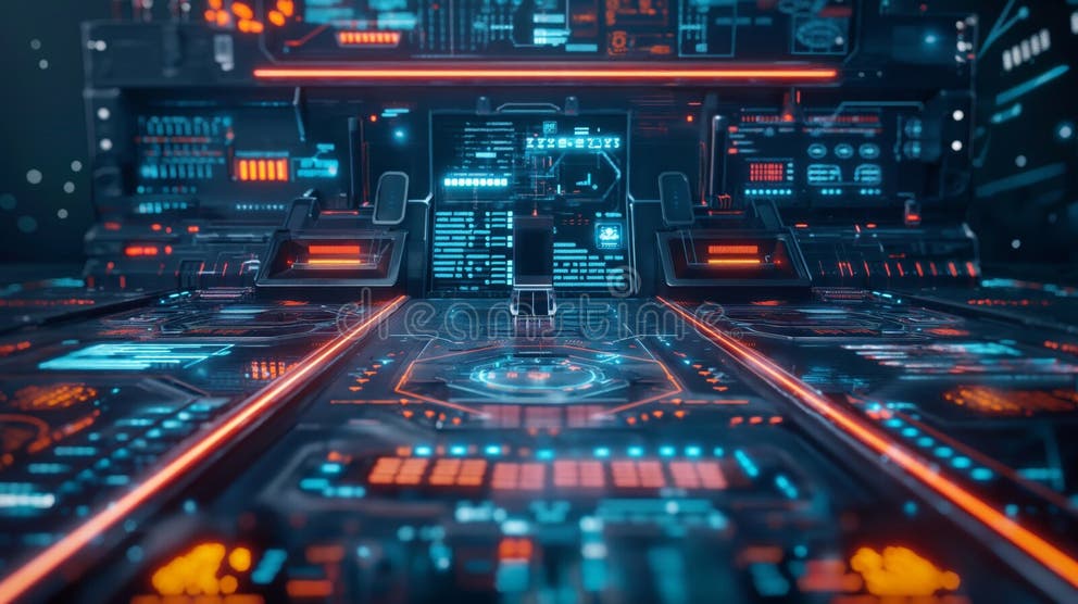 Futuristic Command Center Interface Stock Photo - Image of technology ...