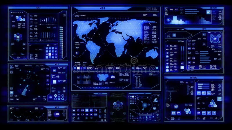 Futuristic Command Center Interface (loop Ready) Stock Footage - Video ...