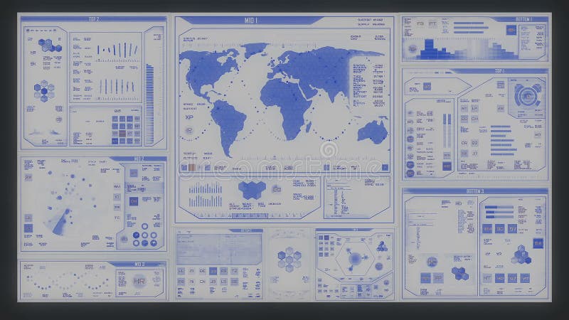 Futuristic Command Center Interface (loop Ready) Stock Video - Video of ...