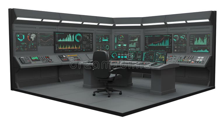Futuristic Command Center Interior, Technological Control Room ...