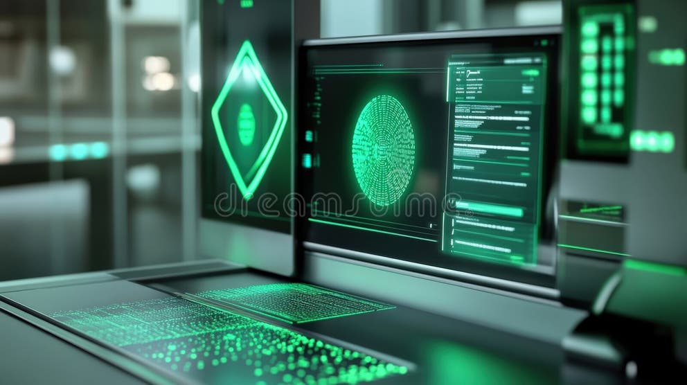 Futuristic Command Center Monitoring Cyber Security Threats with ...