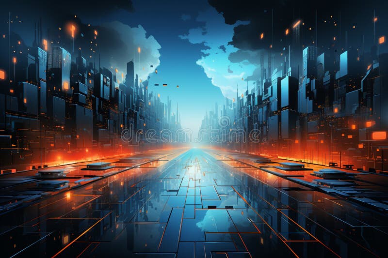 Futuristic Communication Cartoonish Vector Background with Abstract ...