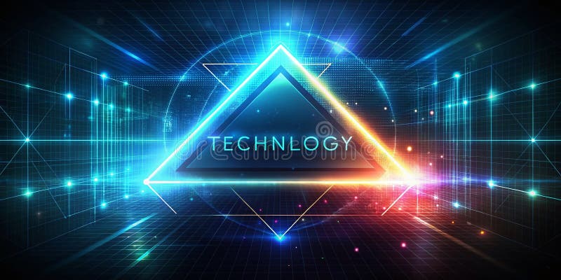 Futuristic Communication Design Dynamic Arrow and Triangle Shapes Dark ...