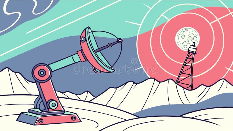 Futuristic Communication Device on Hilltop with Data Transmission ...