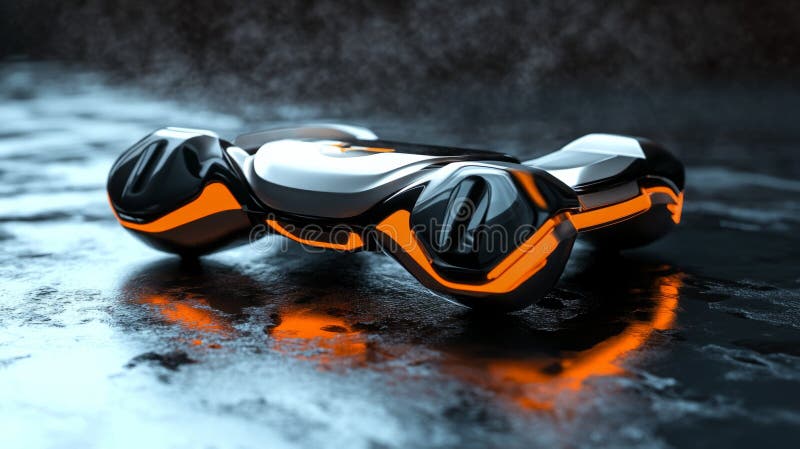 Futuristic Compact Hoverboard Concept in Silver and Deep Orange Stock ...