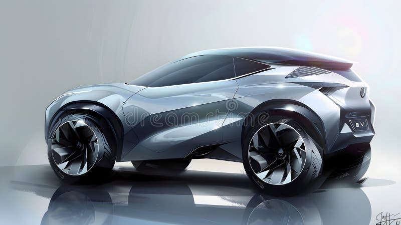 Futuristic Compact SUV Concept Design for Modern Mobility Stock ...