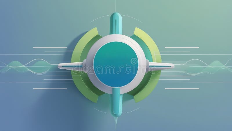 Futuristic Compass Interface on Abstract Background Stock Illustration ...