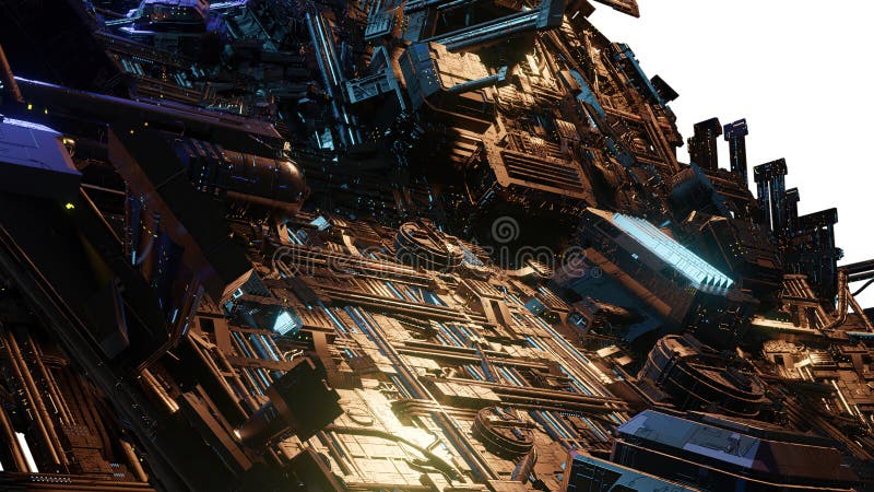 Futuristic Complex Structure, High-tech Industrial Design Stock ...
