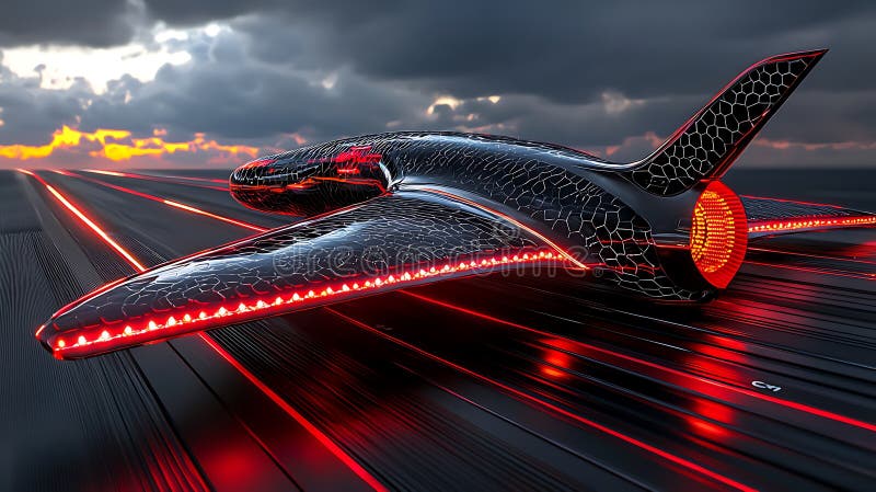 Futuristic Composite Wing Structure with Layers Stock Illustration ...