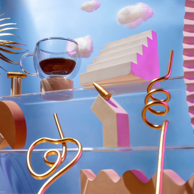 Futuristic Composition on the Theme of Coffee, Various Figures, Bullets ...