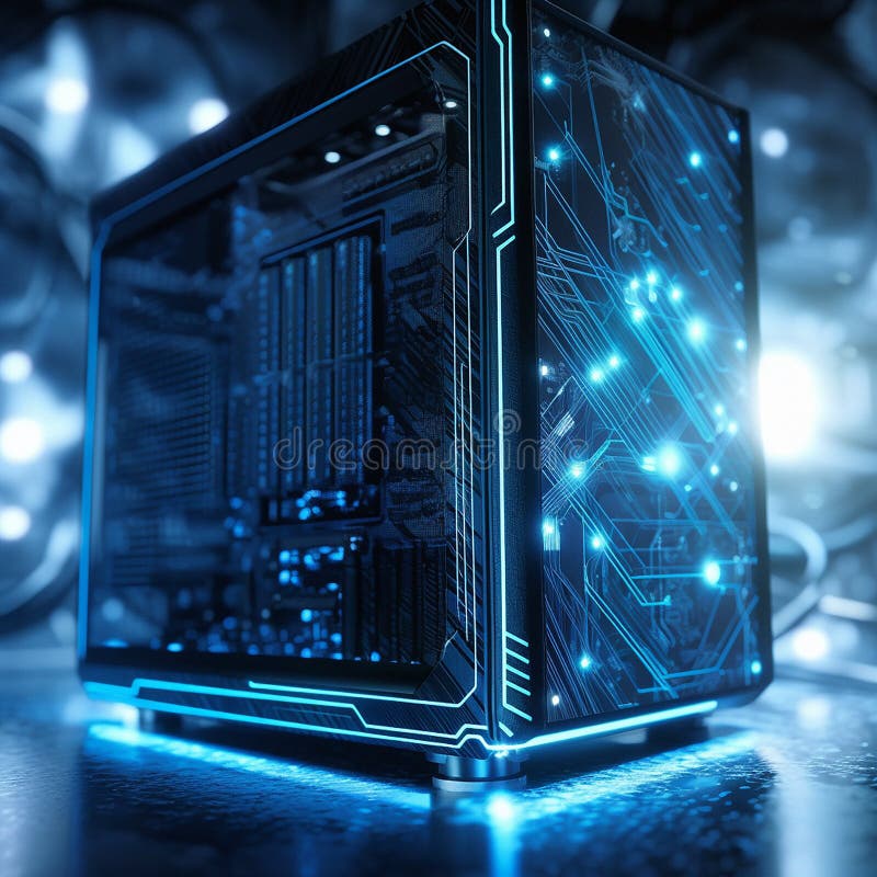 Futuristic, Computer Case and Server Machine Technology with Power for ...