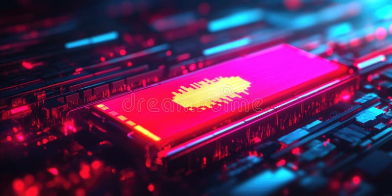 Futuristic Computer Chip Art Stock Image - Image of futuristic ...