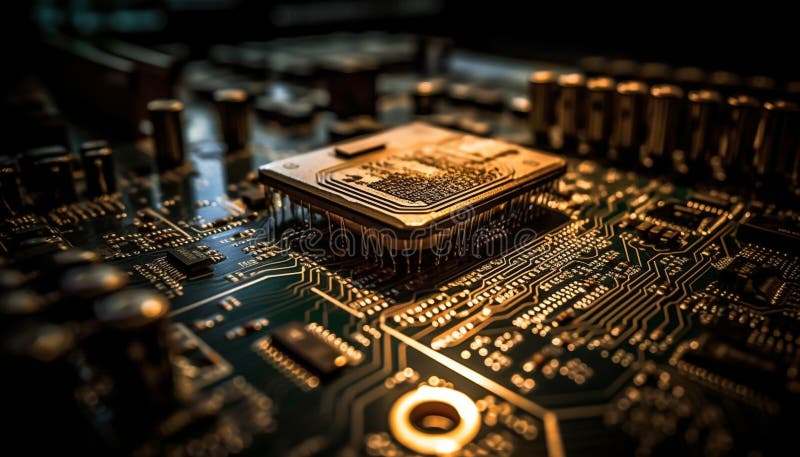 Futuristic Computer Chip Connects Electrical Components for Advanced ...