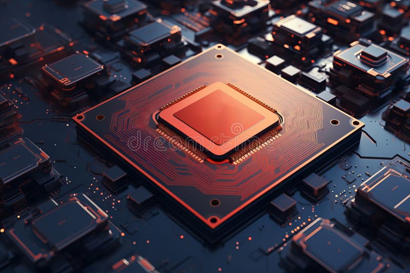 Futuristic Computer Chip Technology Concept Stock Illustration ...