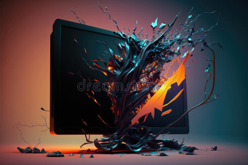 Futuristic Computer Data System Stock Illustration - Illustration of ...