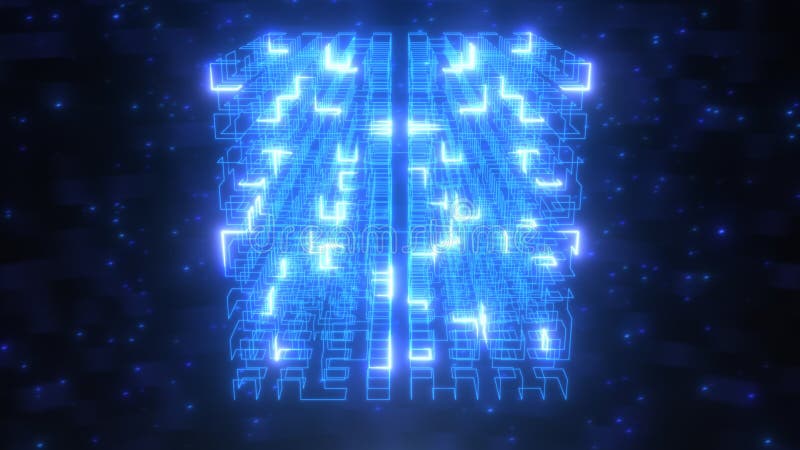 Futuristic Computer Digital Data Flow Cyberspace Connection Matrix ...