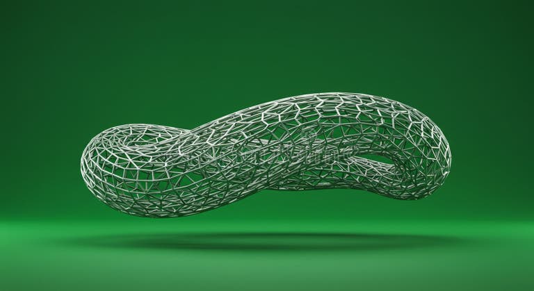 A Futuristic, Computer-generated Torus Structure Floats Against a Green ...
