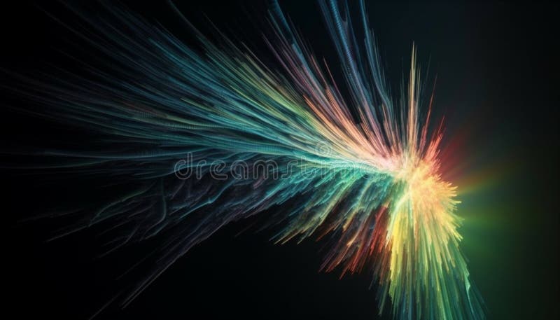Futuristic Computer Graphic Explodes with Vibrant Colors and Flowing ...