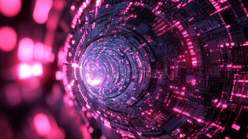 A Futuristic Computer Innovation Concept with a Glowing Blue Neon ...