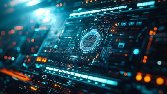 Futuristic Computer Interface Stock Illustration - Illustration of ...