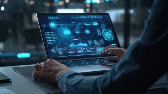 The Futuristic Computer Interface. AI Generated Stock Illustration ...