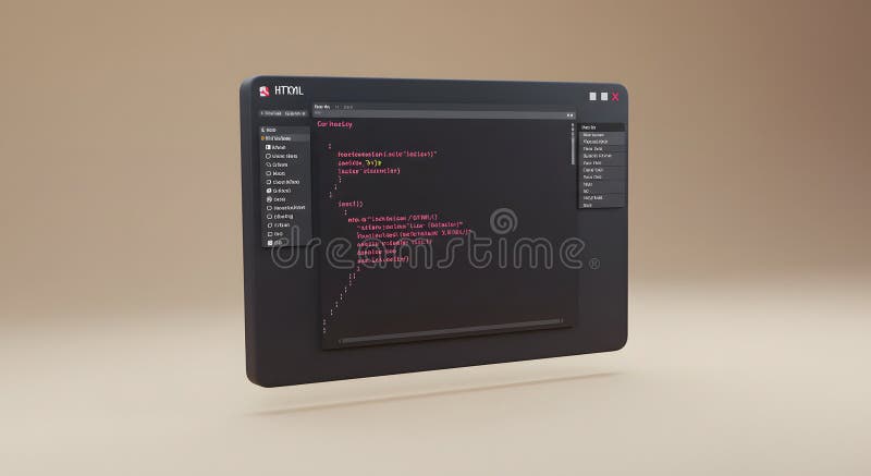 HTML Code Editor Window - Software Development Concept Stock ...
