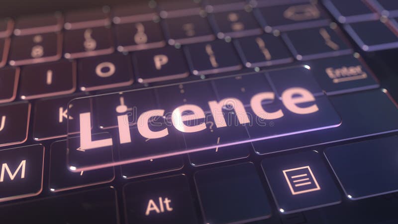 Futuristic Computer Keyboard and Transparent Start Key. Conceptual 3D ...