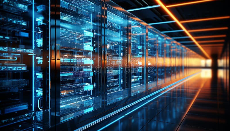 Futuristic Computer Lab Supports Global Data Communication with Secure Network Generated by AI ...