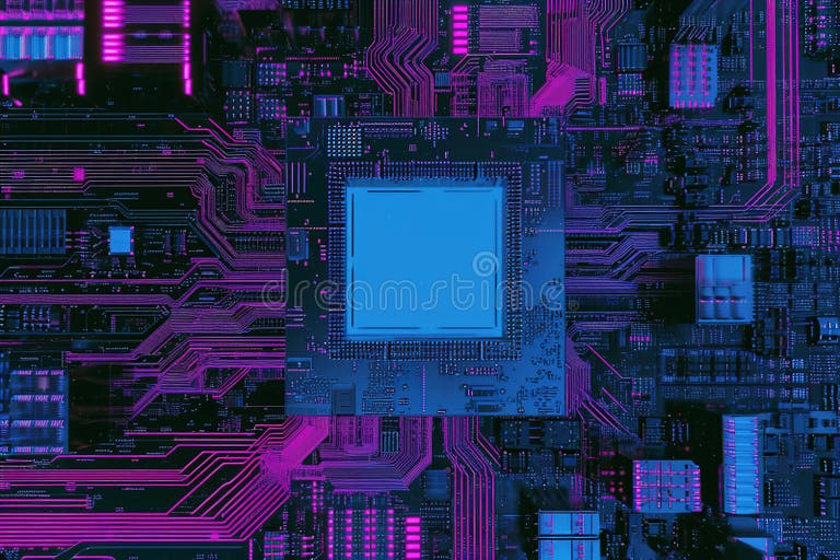 Futuristic Computer Microprocessor Core with Intricate Design. a ...