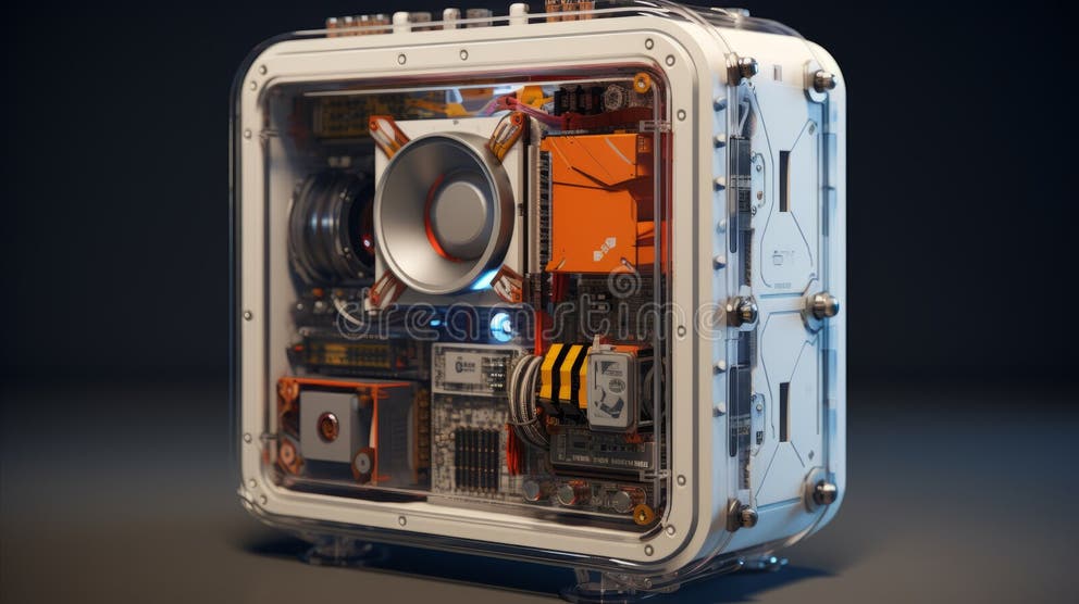 Futuristic Nasa Themed Pc Case with Detailed 3d Graphics Stock ...
