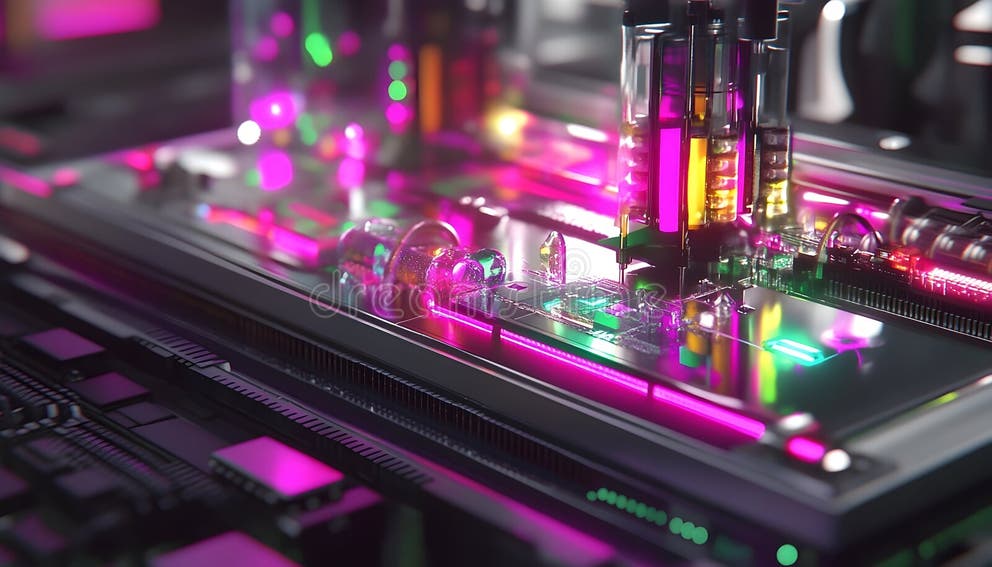 Cyberpunk Circuitry stock illustration. Illustration of hardware ...