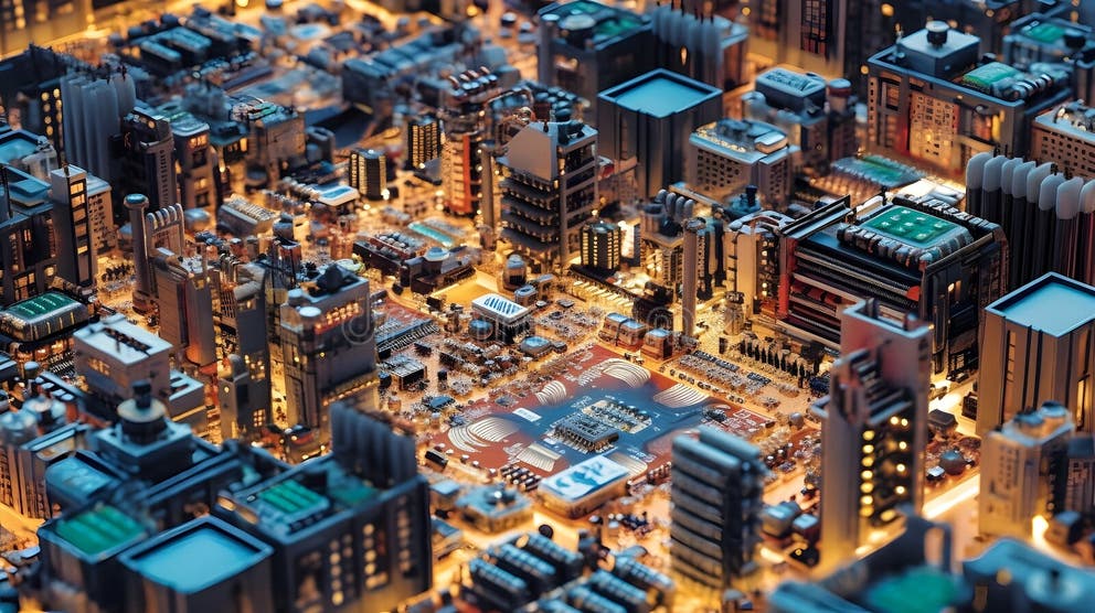 City of Circuits - a Computer Motherboard Resembling a City, Image ...