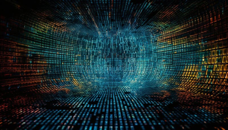 Futuristic Computer Network Connection in Outer Space, Digitally ...