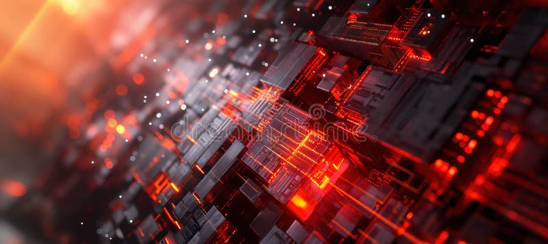 Futuristic Computer Network Electronic Component Background Stock ...
