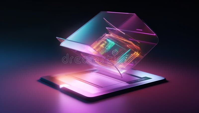 Futuristic Computer Network Glowing with Purple Security Generated by ...