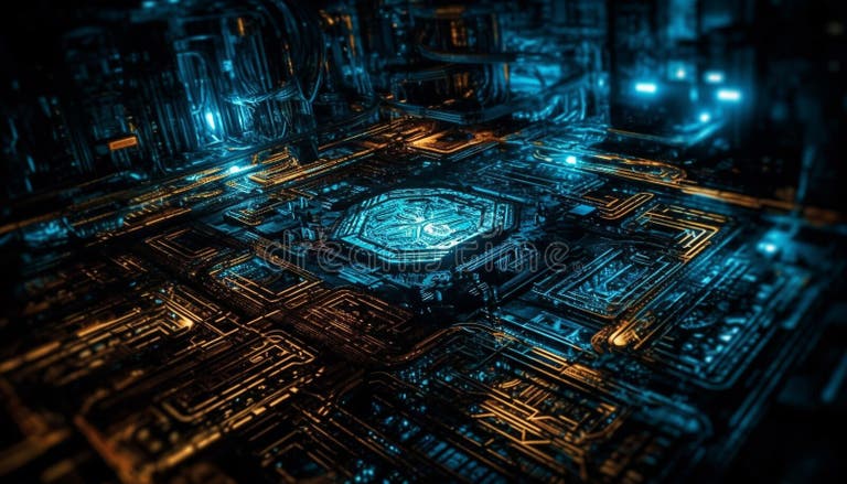 Futuristic Computer Science Abstract Communication, Digitally Generated ...