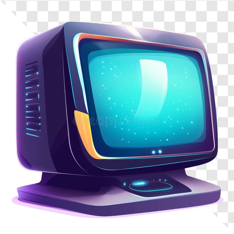 Futuristic Computer Screen Glowing Bright Blue Digital Dream Stock ...