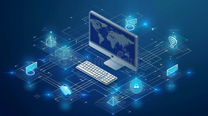 Computer Global Technology Stock Illustrations – 335,647 Computer ...