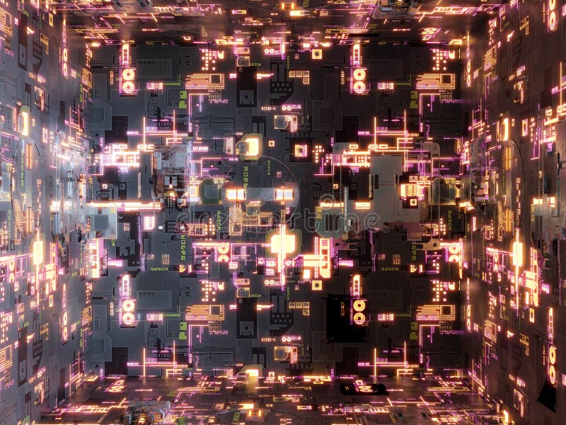 Futuristic Computer Surface Environment Studio 3d Render Illustration ...