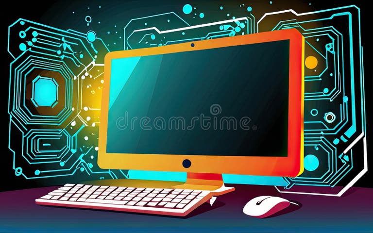 Futuristic Computer Technology Background. a Futuristic Computer ...