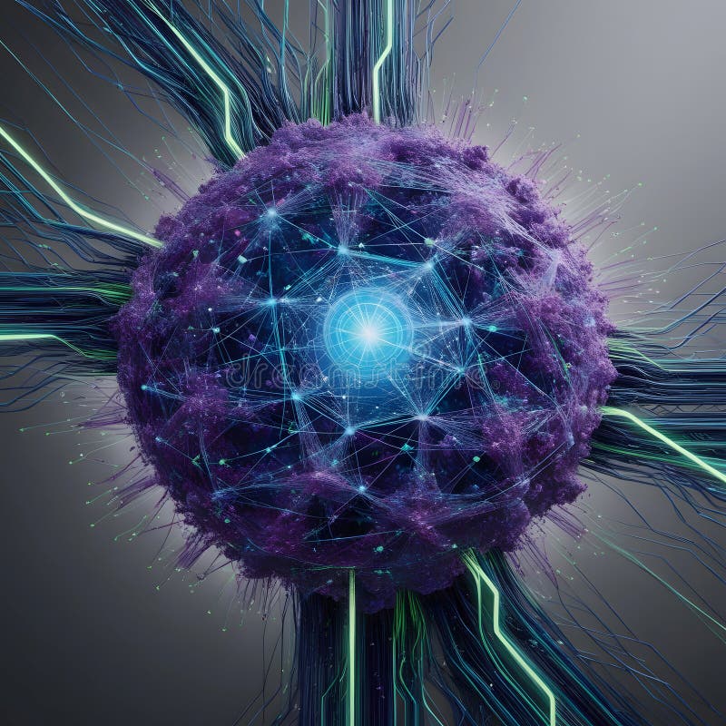 Futuristic Computer Technology Background, Vibrant Digital Data Flow ...