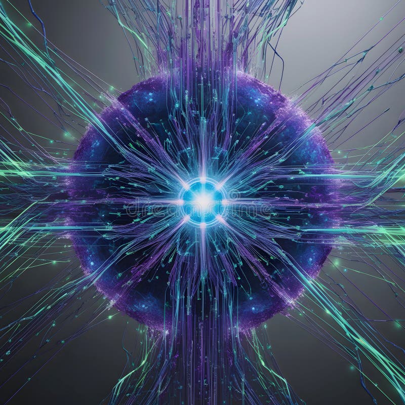 Futuristic Computer Technology Background, Vibrant Digital Data Flow ...