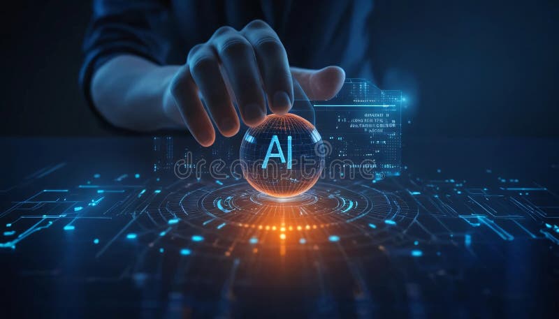 Futuristic Concept of AI Technology with Digital Interface and Human ...