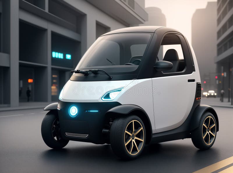 Futuristic Concept Self-Driving Car. Day Urban Driveway, Ai Generated ...