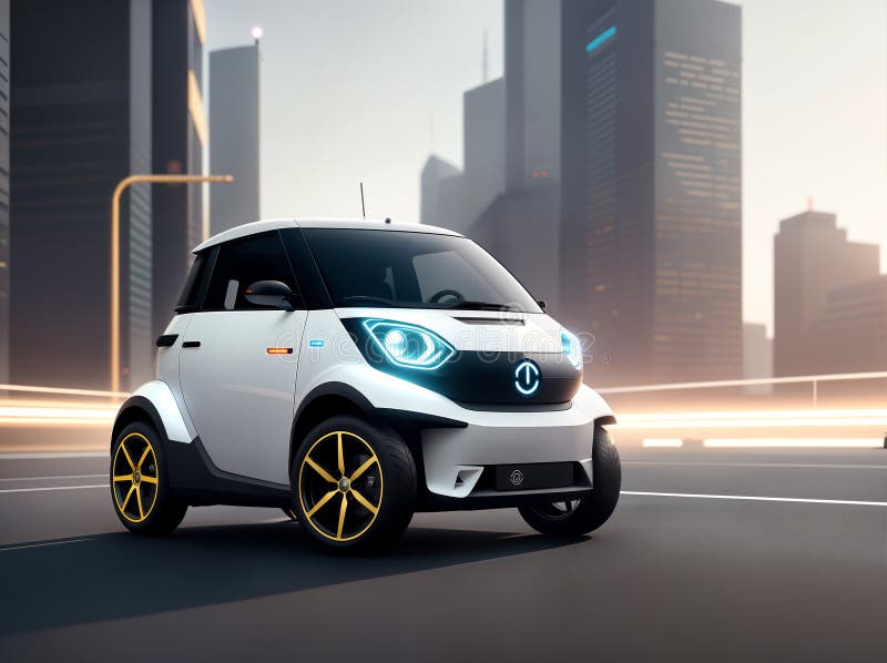 Futuristic Concept Self-Driving Car. Day Urban Driveway, Ai Generated ...