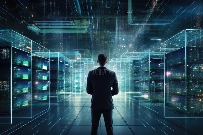 Futuristic Concept Big Data Center Chief Technology . Generative AI ...